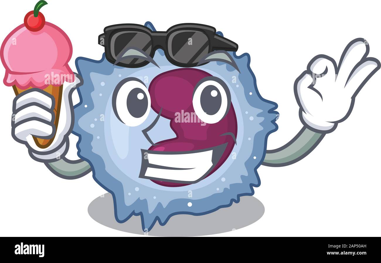 Monocyte cell mascot cartoon design with ice cream Stock Vector Image ...