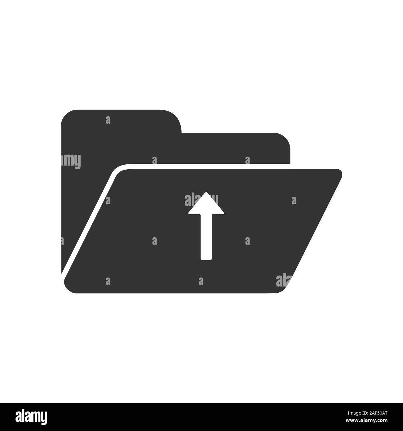 Upload folder. Upload from a folder. Flat vector icon isolated on white ...