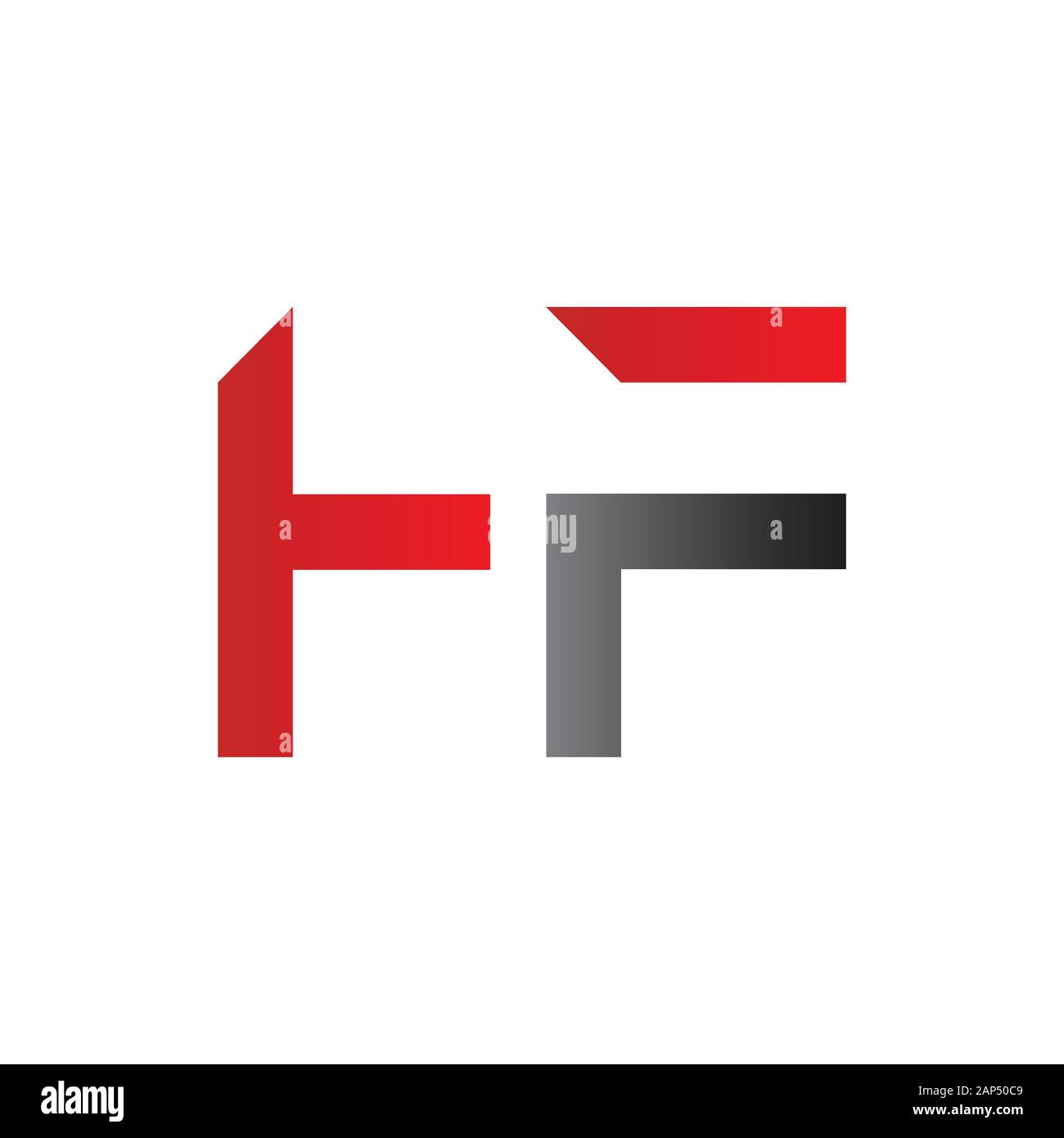 letter HF Logo Design Vector Template. Initial Linked Letter HF Vector ...