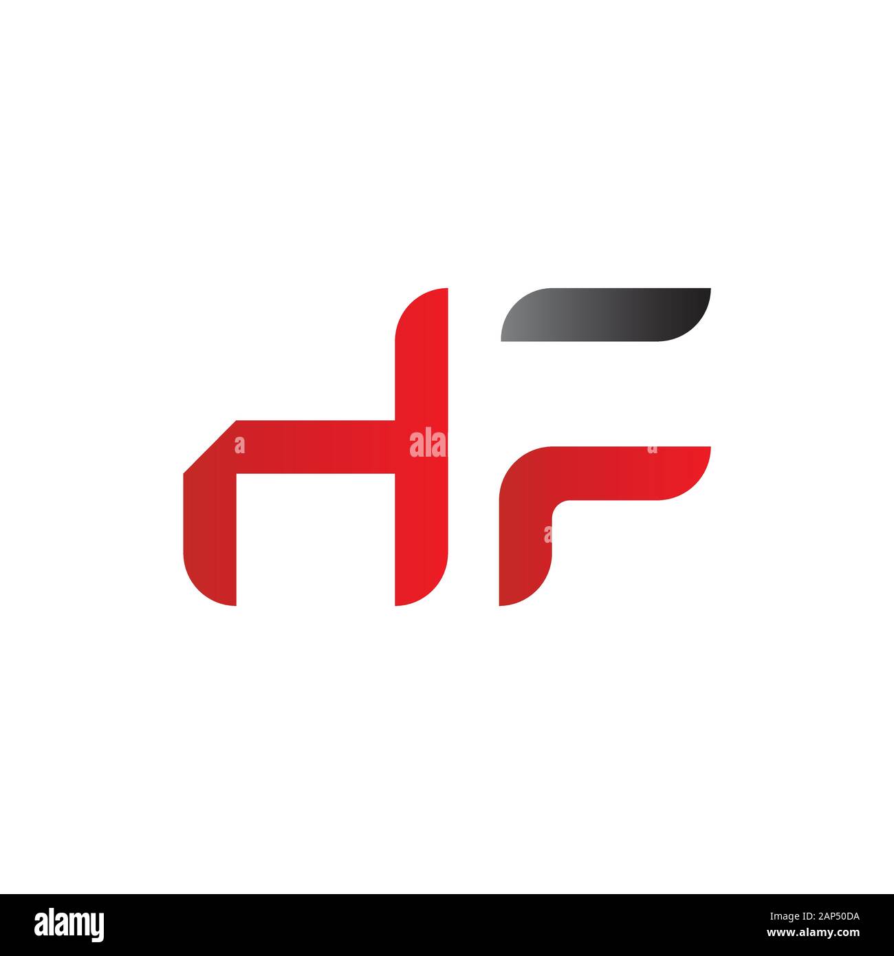 letter HF Logo Design Vector Template. Initial Linked Letter HF Vector ...