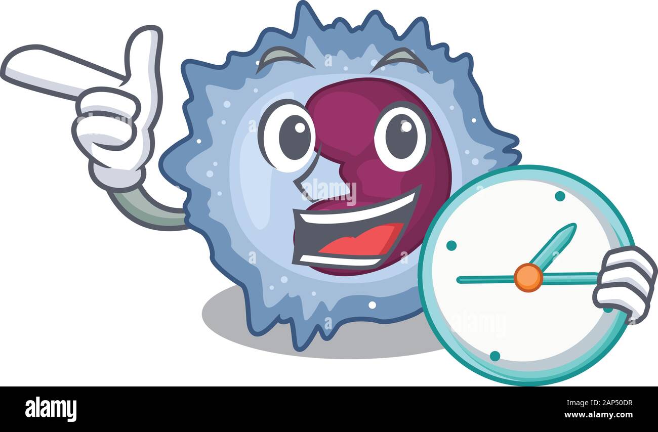 cartoon character style monocyte cell having clock Stock Vector Image ...