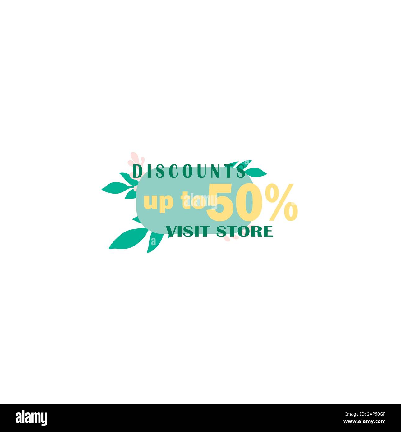 Vector template - discount up to 50 , button to visit the store Stock ...