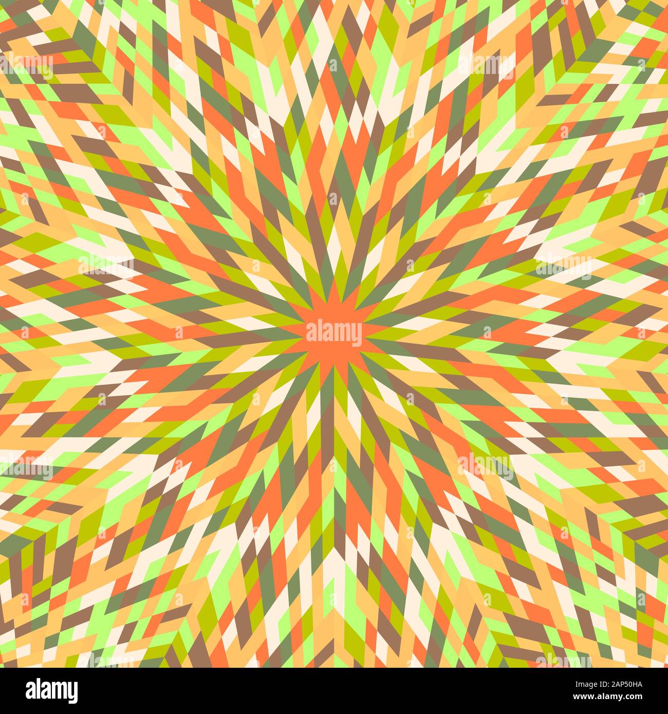 Colorful dynamic burst mosaic pattern background design - abstract psychedelic hypnotic circular ...