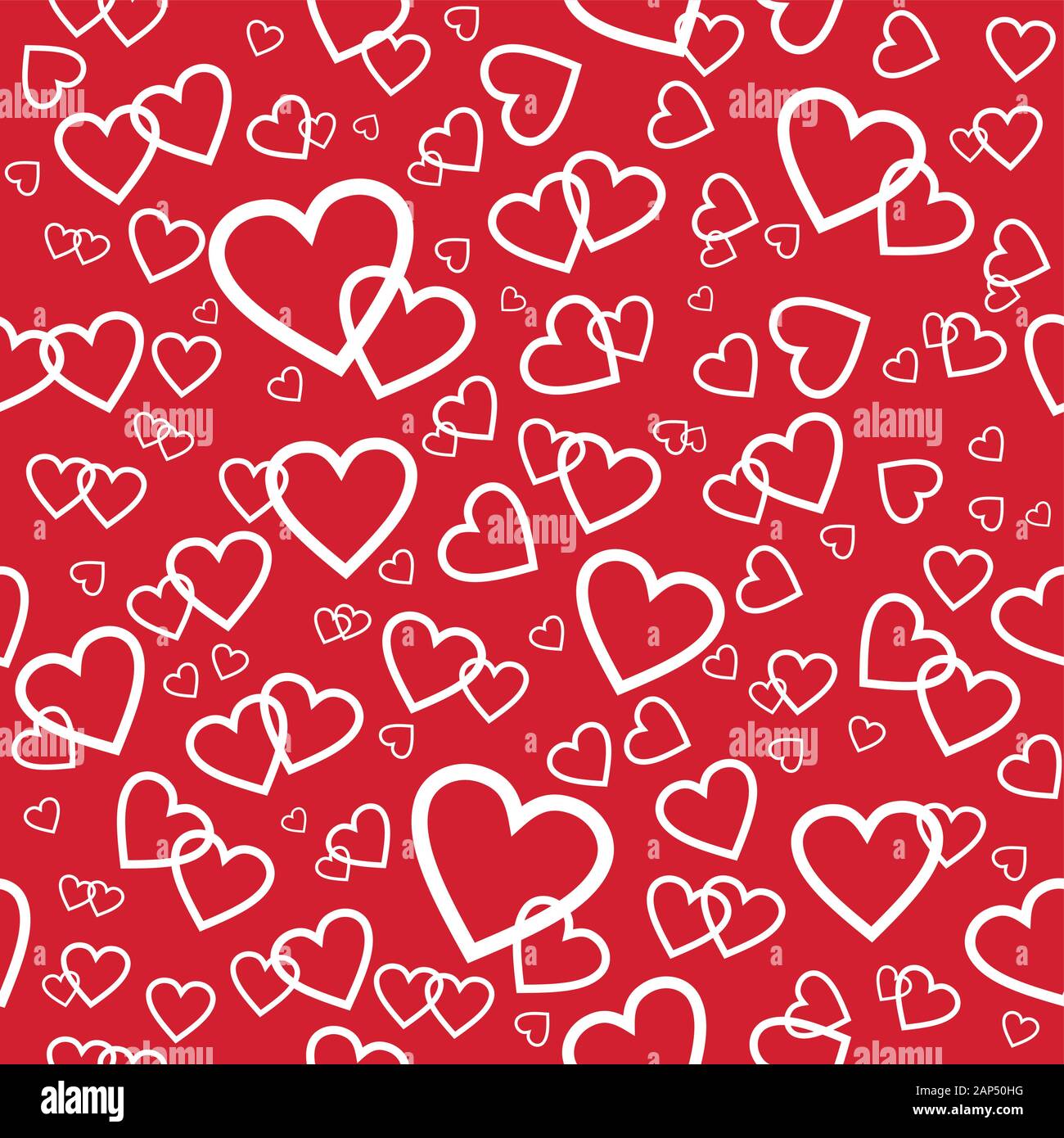 Vector red seamless pattern with random hearts Stock Vector Image & Art - Alamy