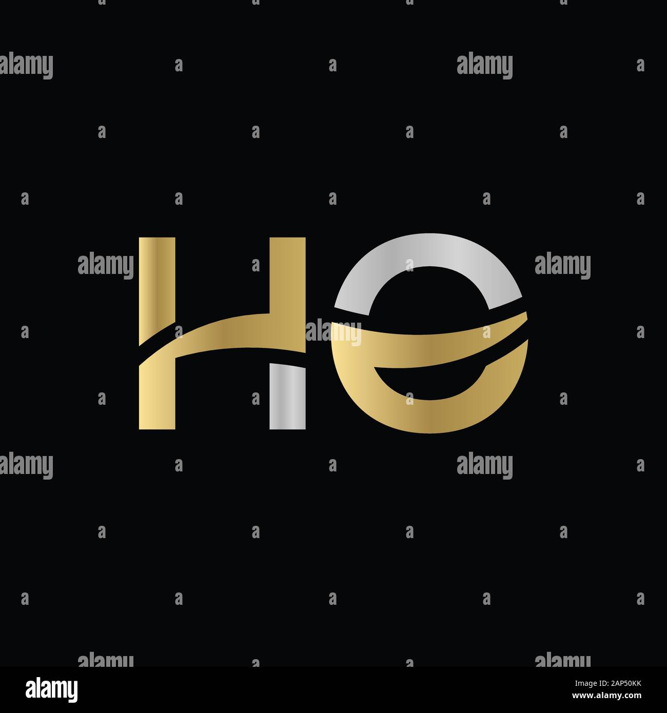 letter HO Logo Design Vector Template. Initial Linked Letter HO Vector ...
