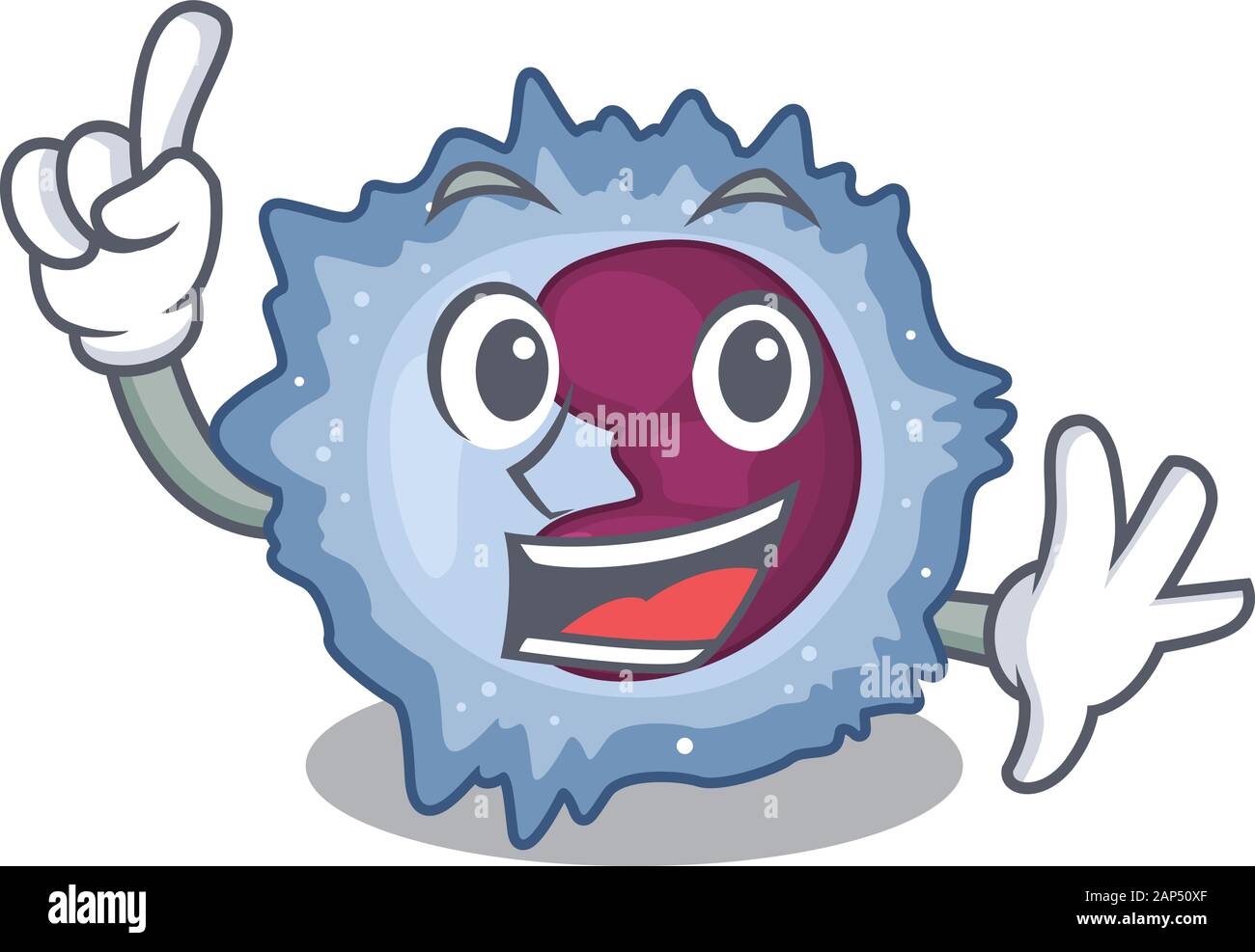 One Finger monocyte cell in mascot cartoon character style Stock Vector ...