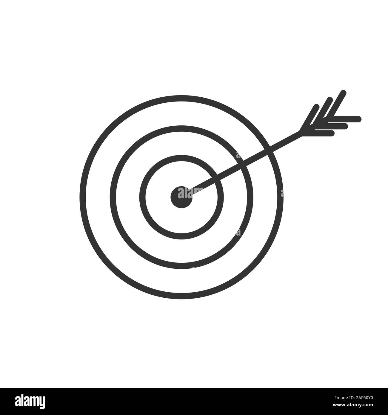 Vector goal icon. The arrow hit the center of the target. Vector ...