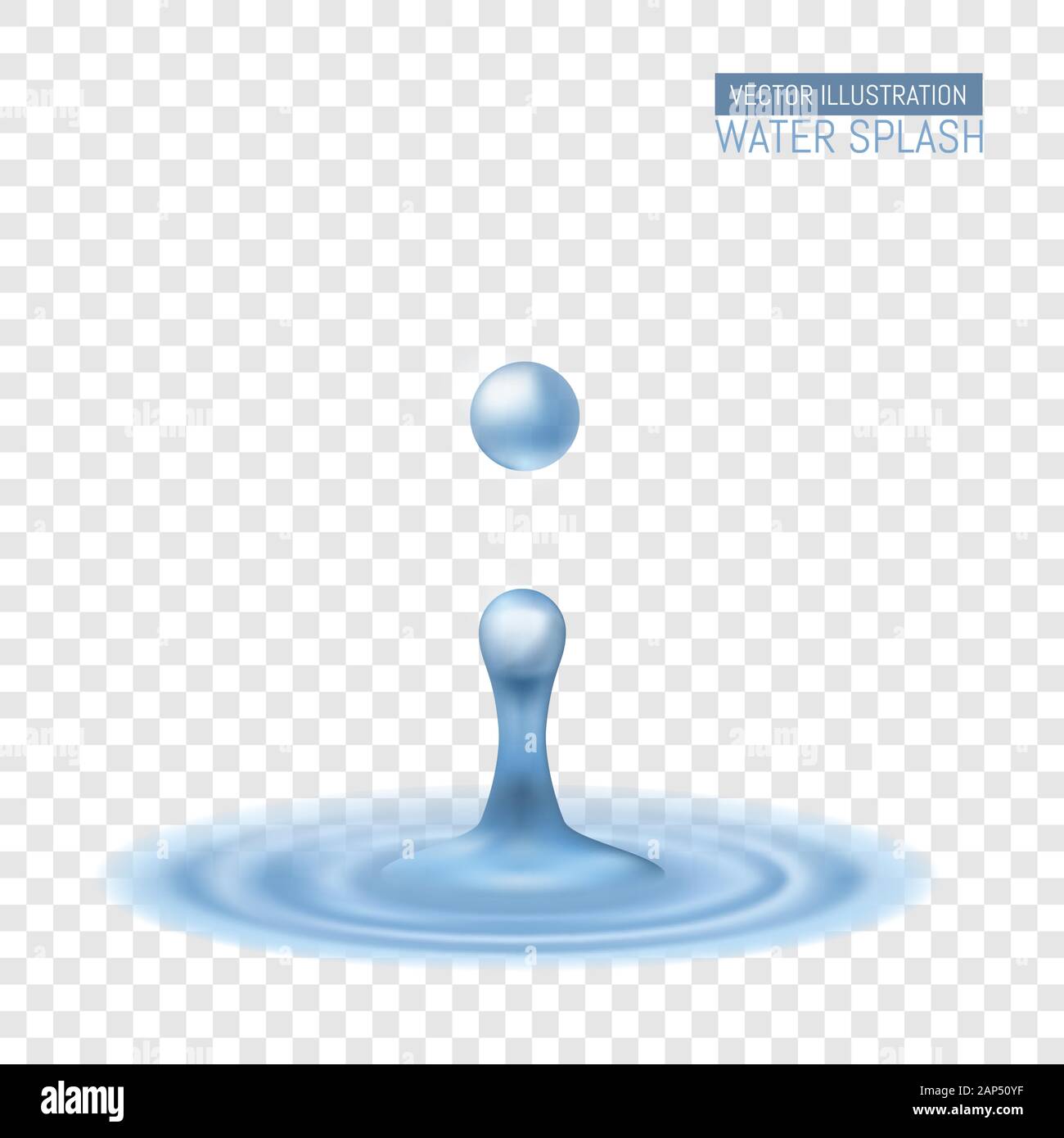Realistic Water splash. Water drop. Waves on surface Stock Vector Image ...