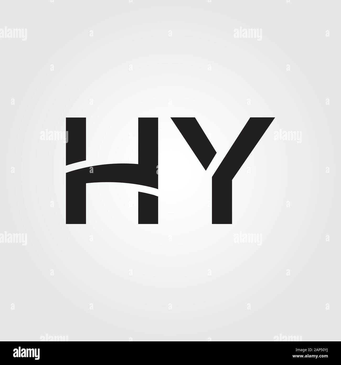 letter HY Logo Design Vector Template. Initial Linked Letter HY Vector ...