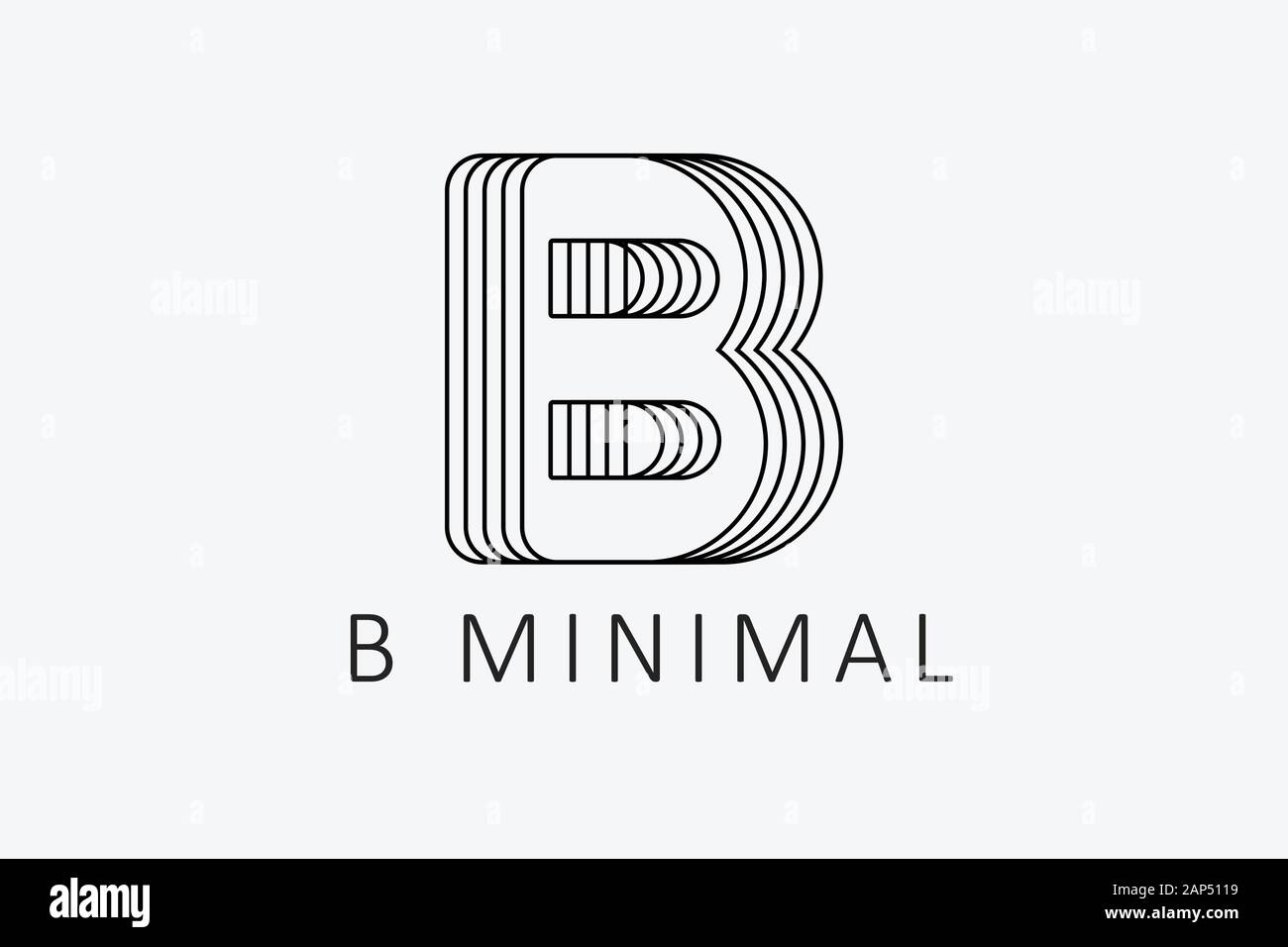 B minimal logo design,letter B logo,minimalist letter B logotype Stock ...