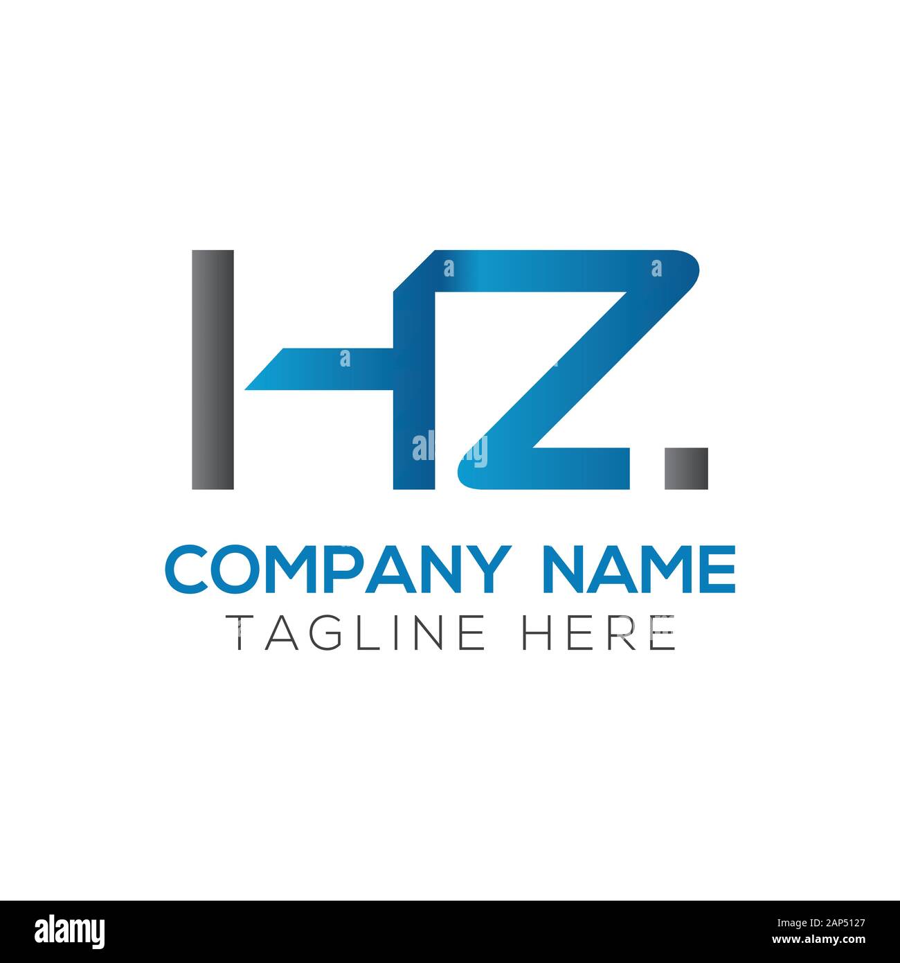 letter HZ Logo Design Vector Template. Initial Linked Letter HZ Vector ...