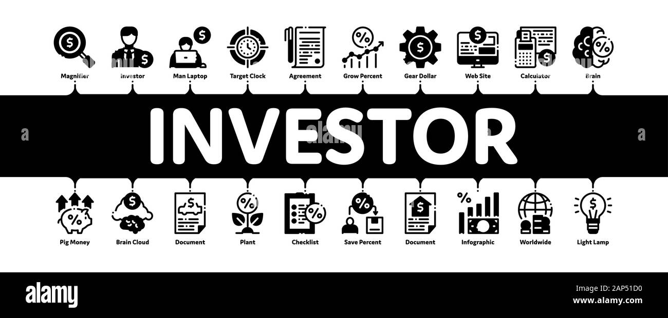 Investor Financial Minimal Infographic Banner Vector Stock Vector Image ...