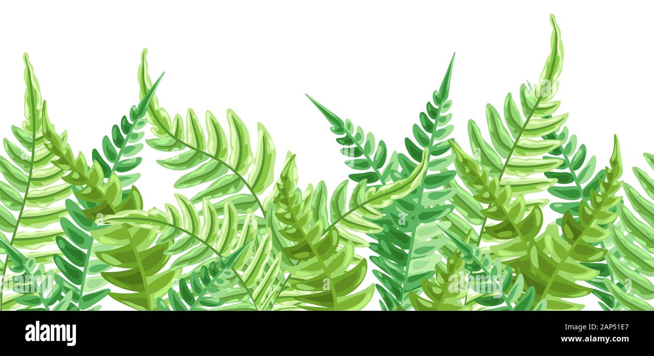 Seamless repeating fern pattern background Stock Vector Images - Alamy