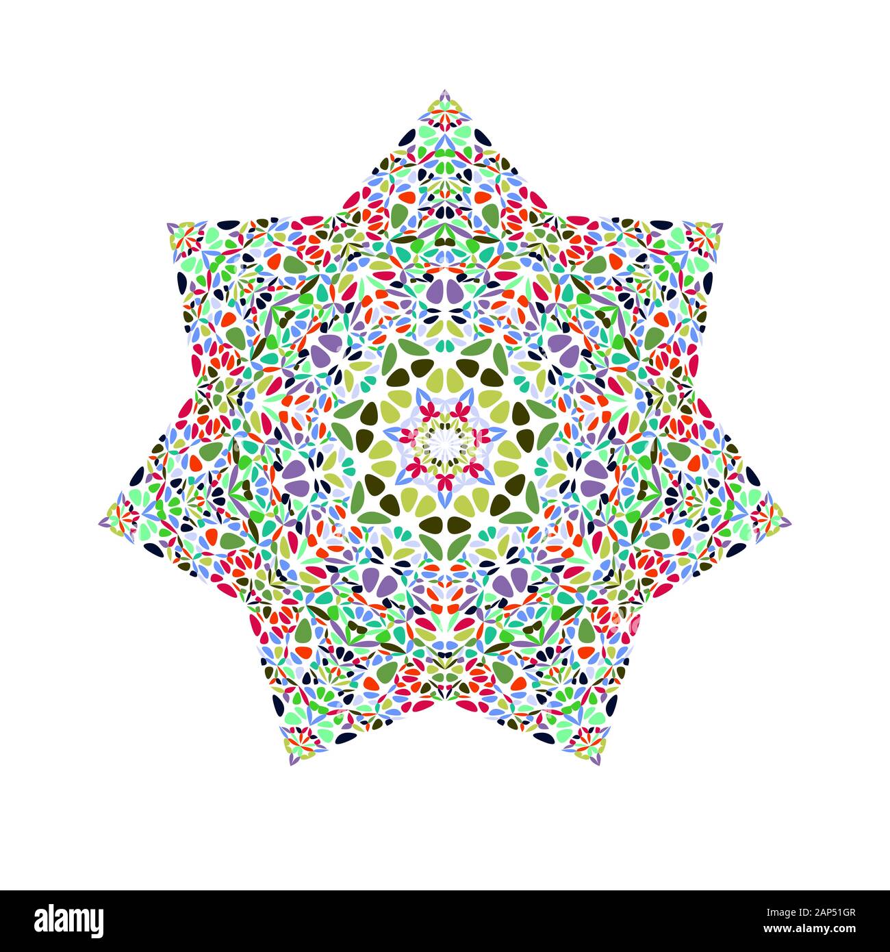 Isolated abstract floral star symbol - colorful geometrical vector ...
