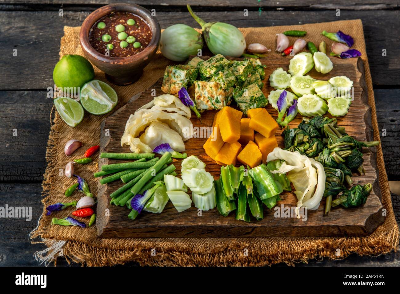 Thai Traditional Local Food : Spicy Shrimp Paste Dip or Fried shrimp ...