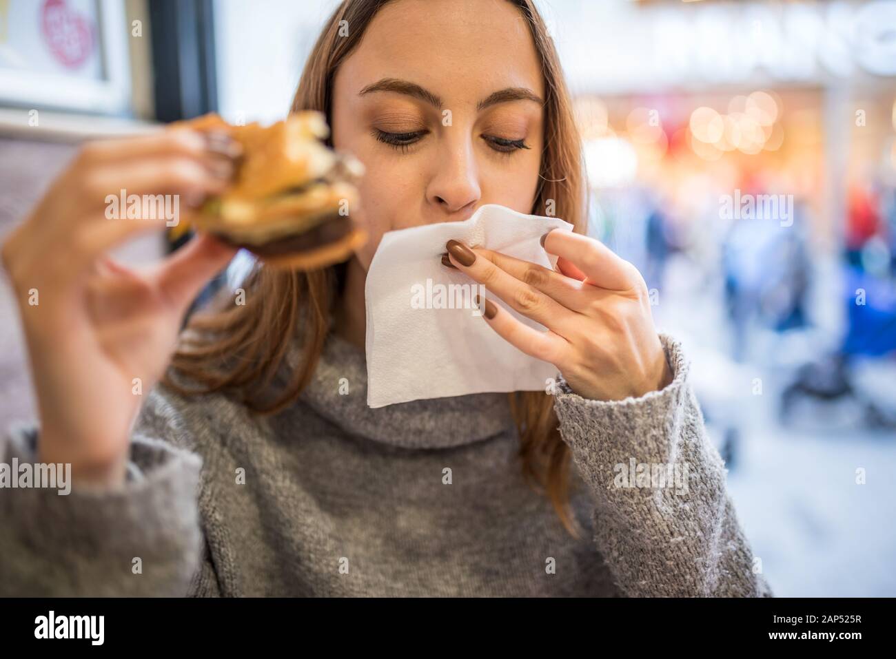 Woman jumper food hi-res stock photography and images - Alamy