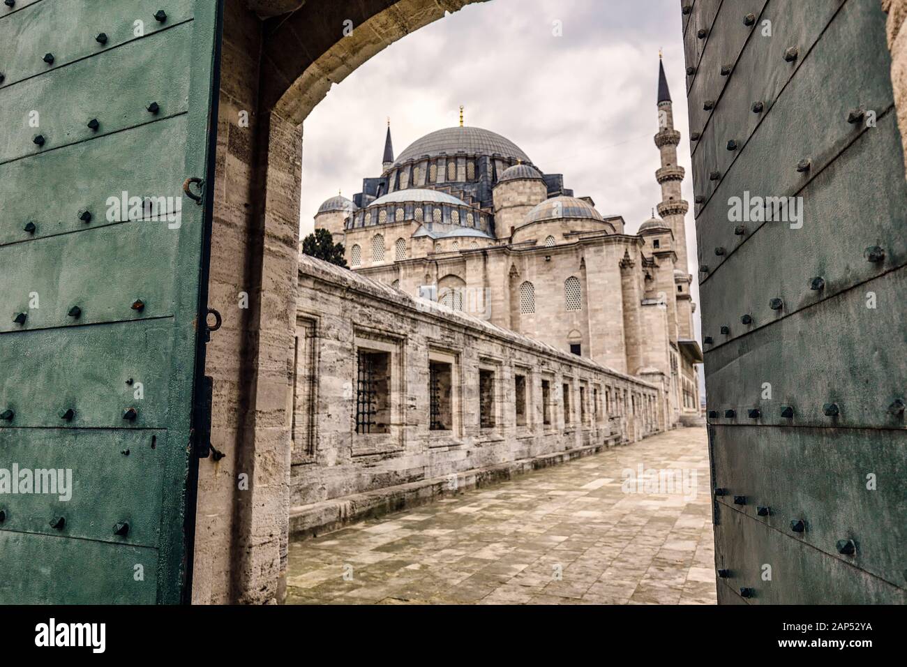 The Suleymaniye Mosque gate entrance at Istanbul, Turkey Stock Photo ...