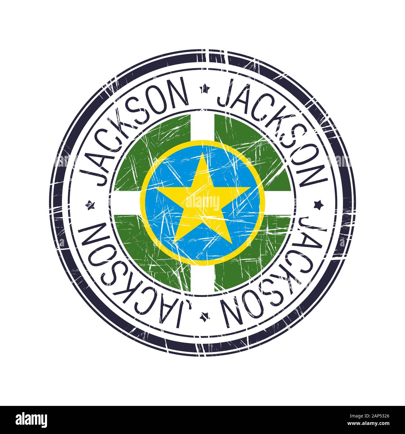 City of Jackson postal rubber stamp, vector object over white ...