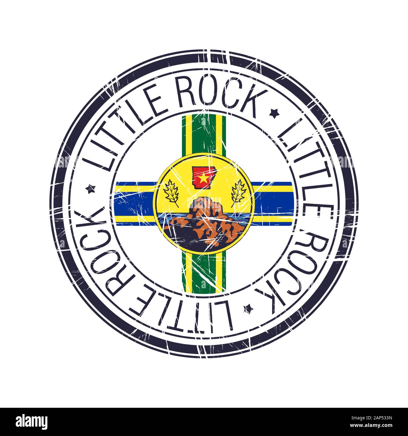 City of Little Rock postal rubber stamp, vector object over white ...