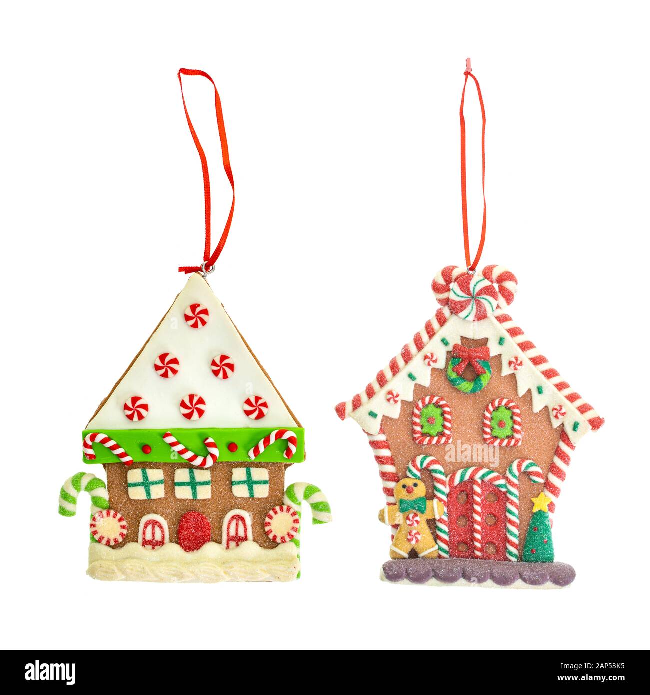 christmas decoration, ginger house on white isolated background Stock ...