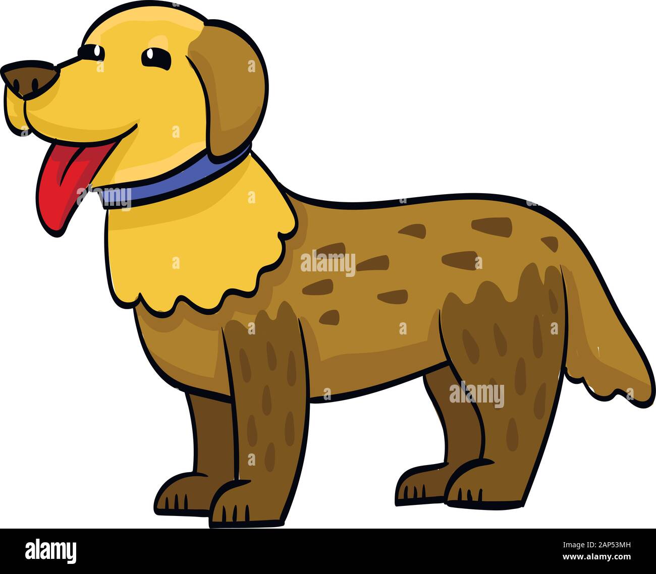 Labrador funny drawing cartoon dog at the white background Stock Vector ...
