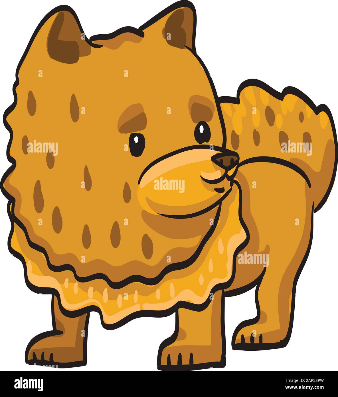 spitz funny drawing cartoon dog Stock Vector Image & Art - Alamy