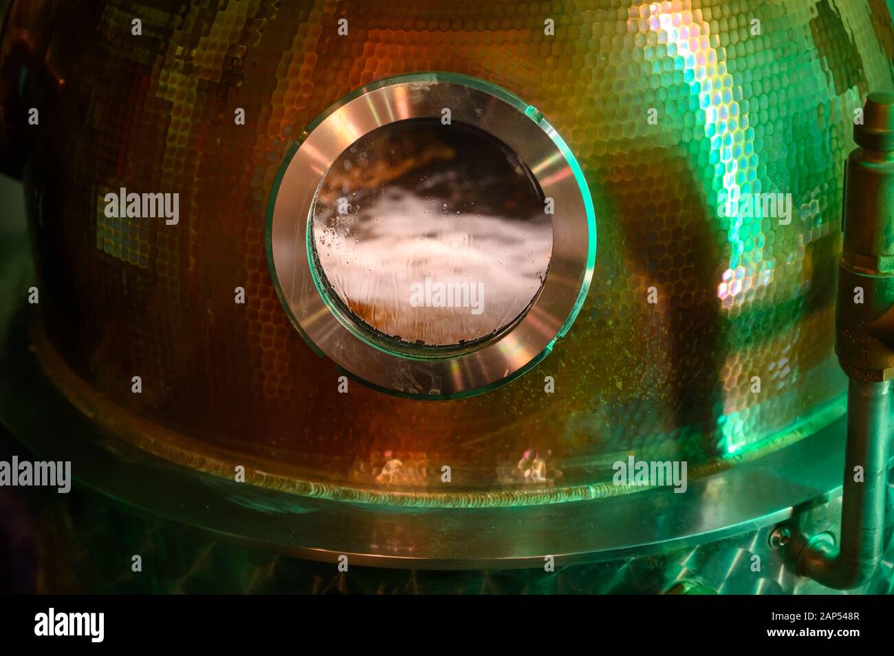 Gin distillation process in copper tanks, Scotland, UK Stock Photo - Alamy