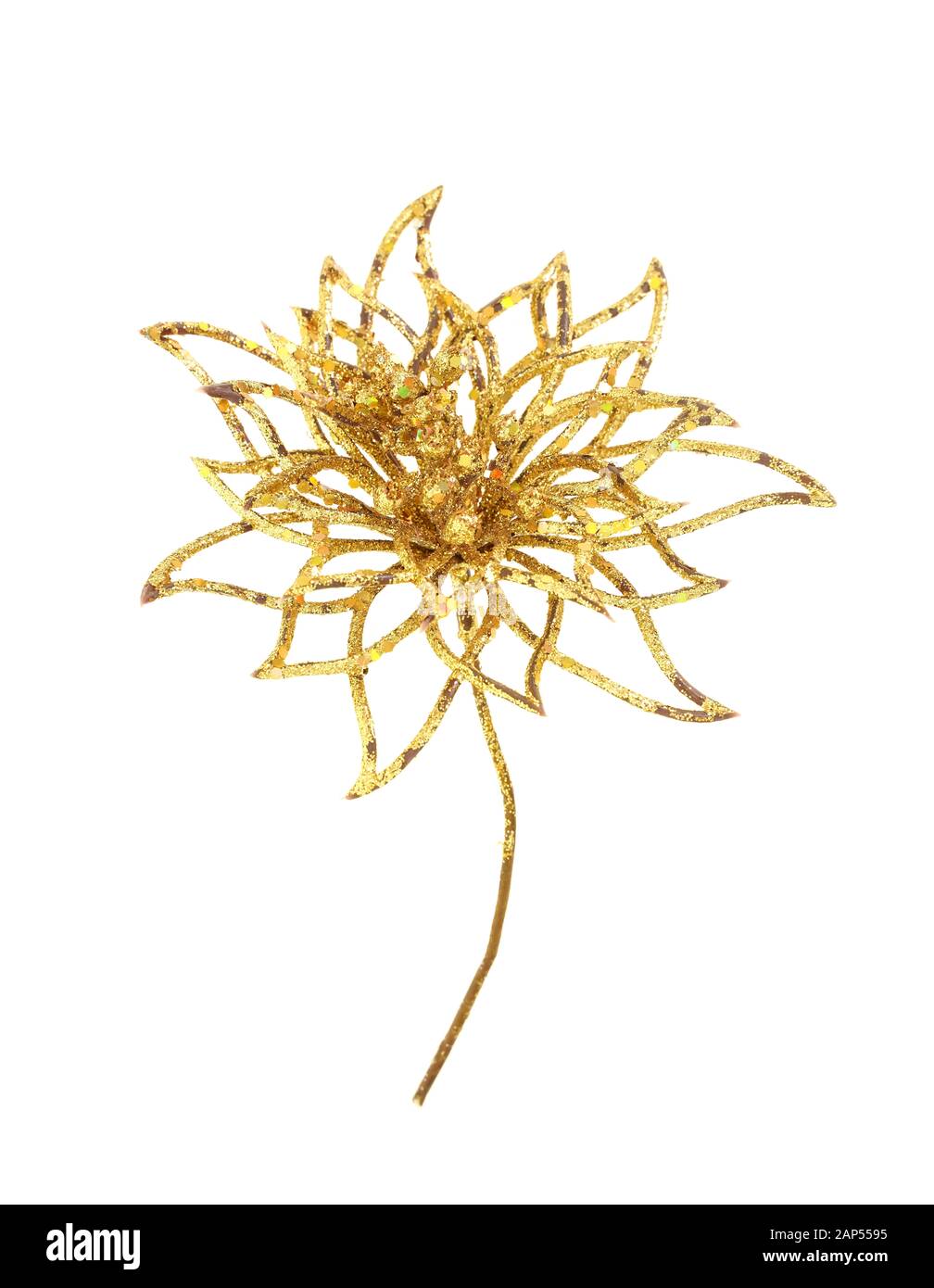 Gold branch of flower on white Stock Photo - Alamy