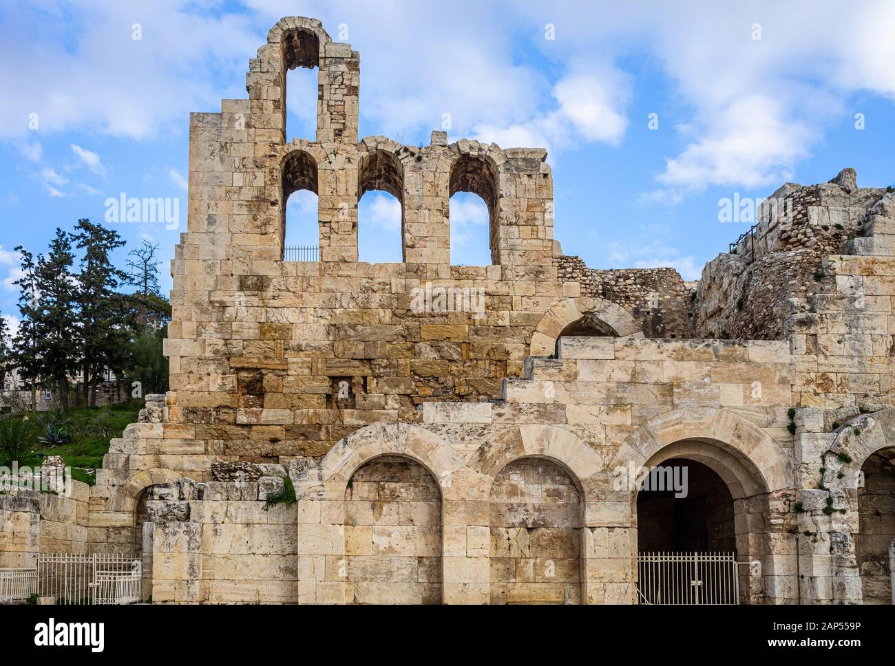 Part of Odeon of Herodes Atticus in Athens, Greece. Also known as ...