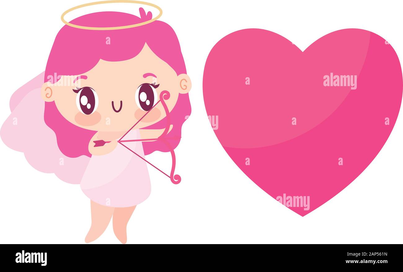 Girl cupid cartoon design of love passion romantic valentines day ...