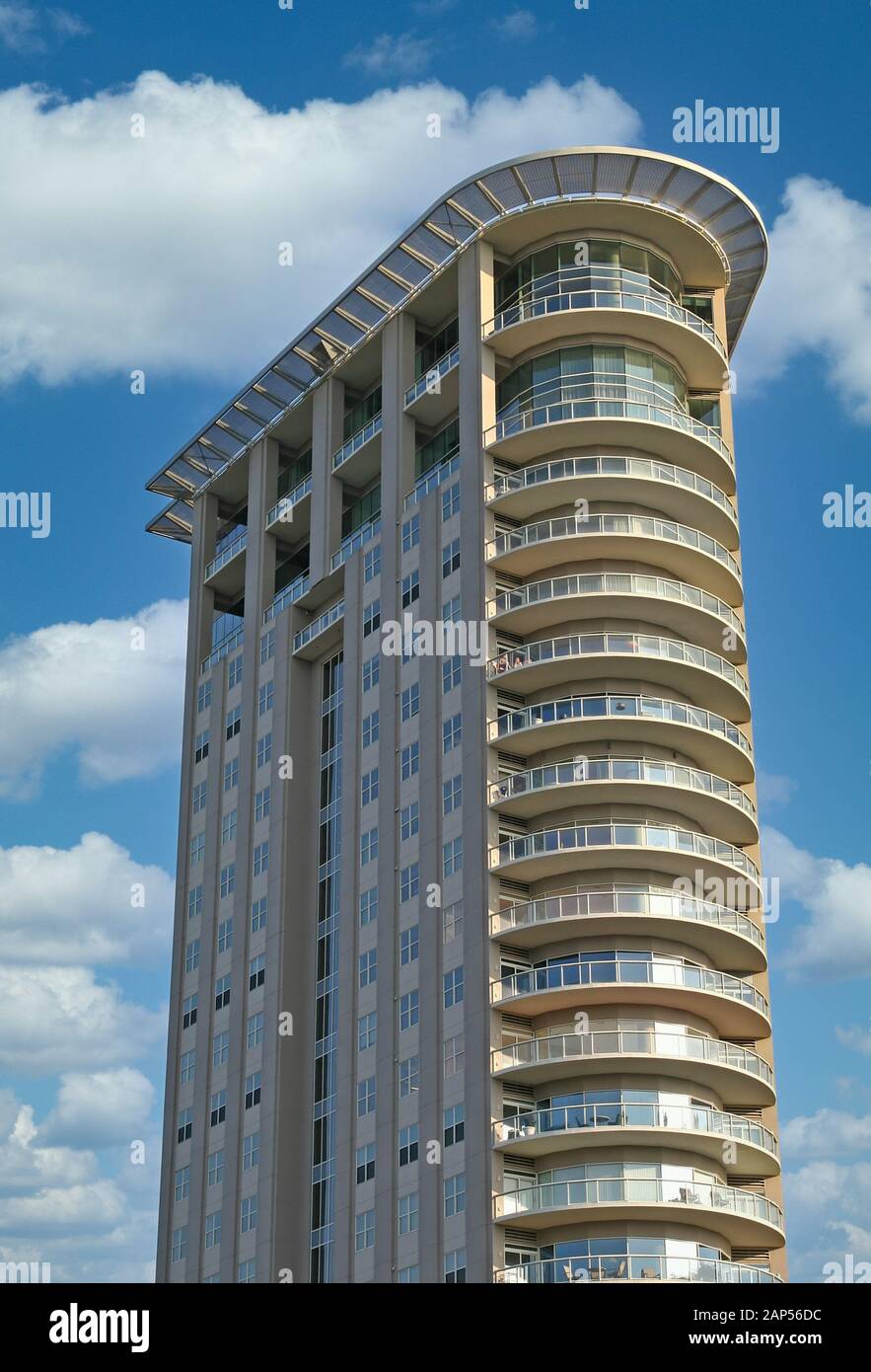 Curved Condos with Balconies Stock Photo - Alamy