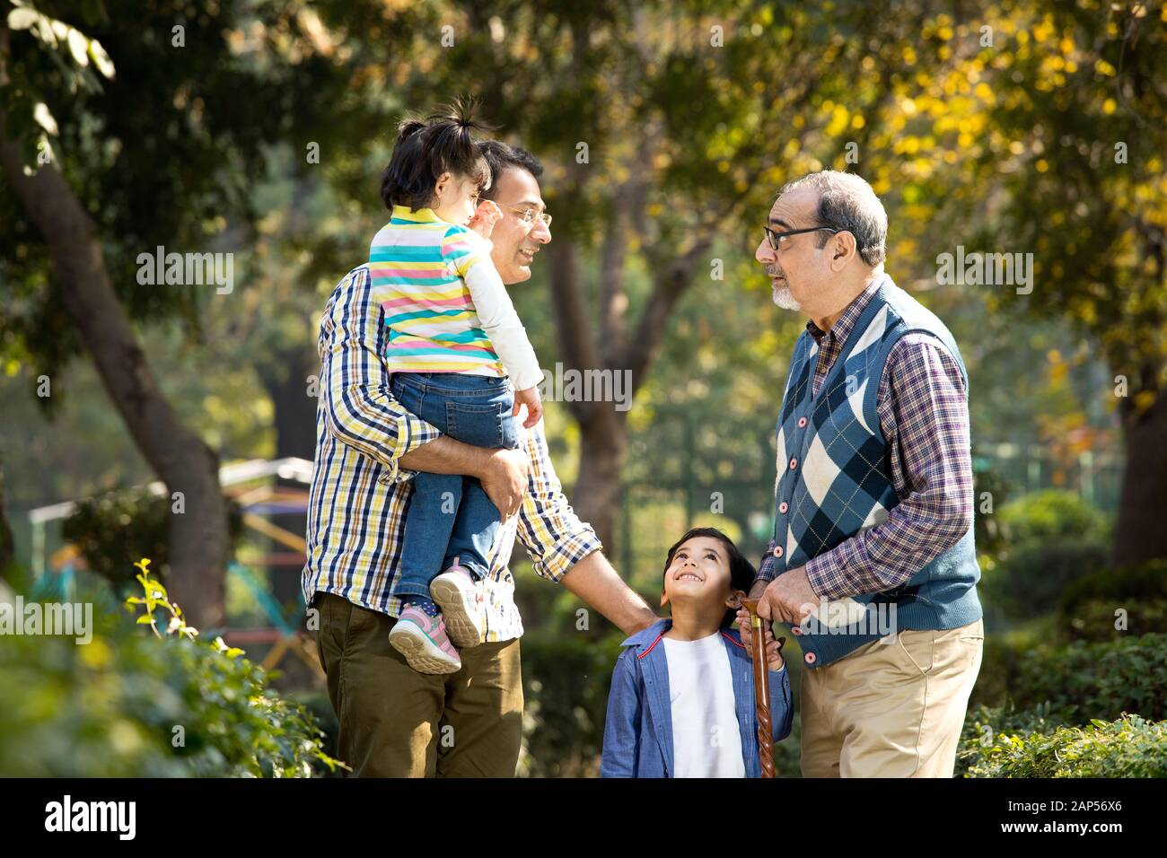 Happy multi generation Indian family at park outdoor Stock Photo - Alamy