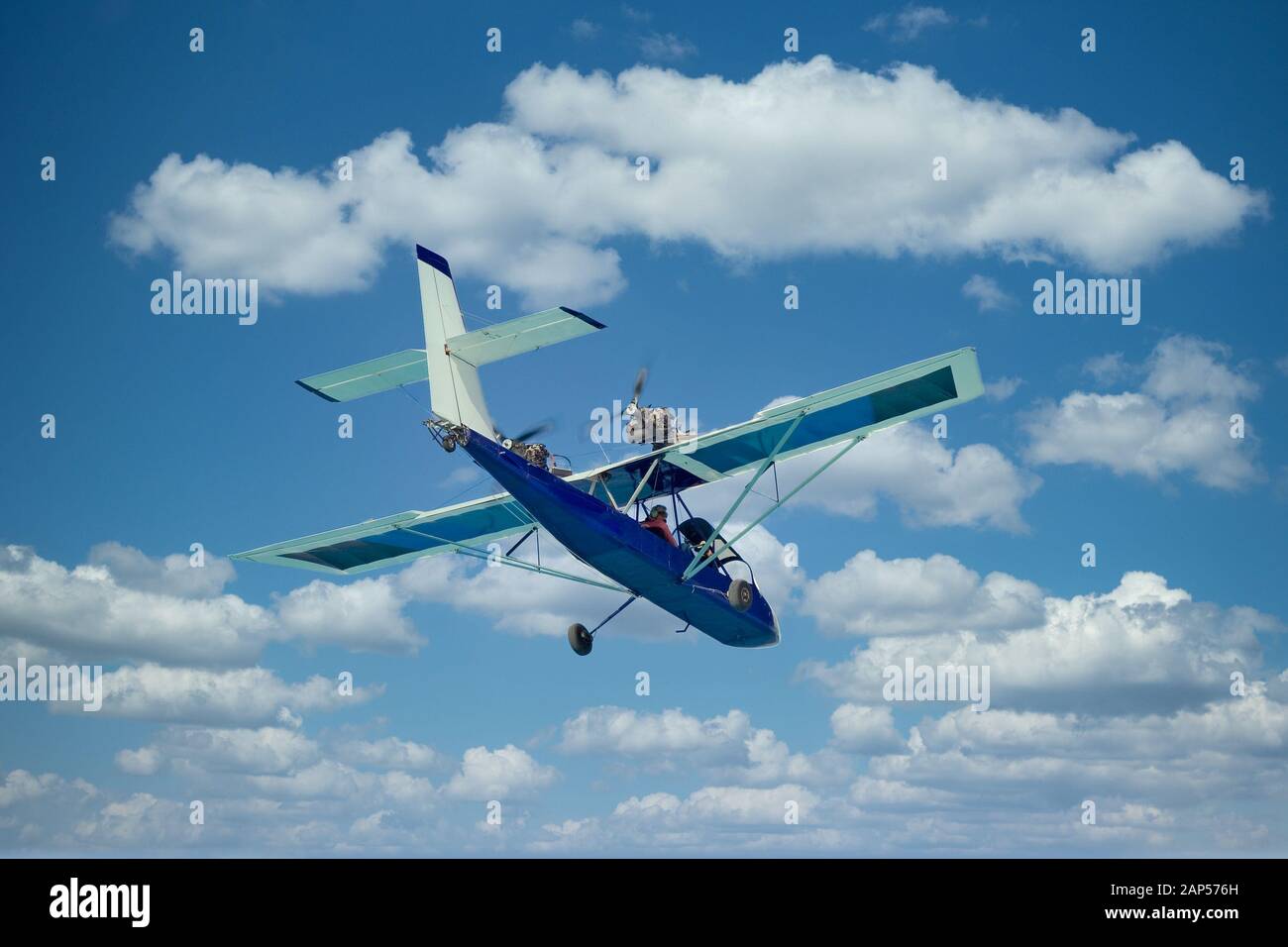 Rear Prop Plane in Sky Stock Photo - Alamy