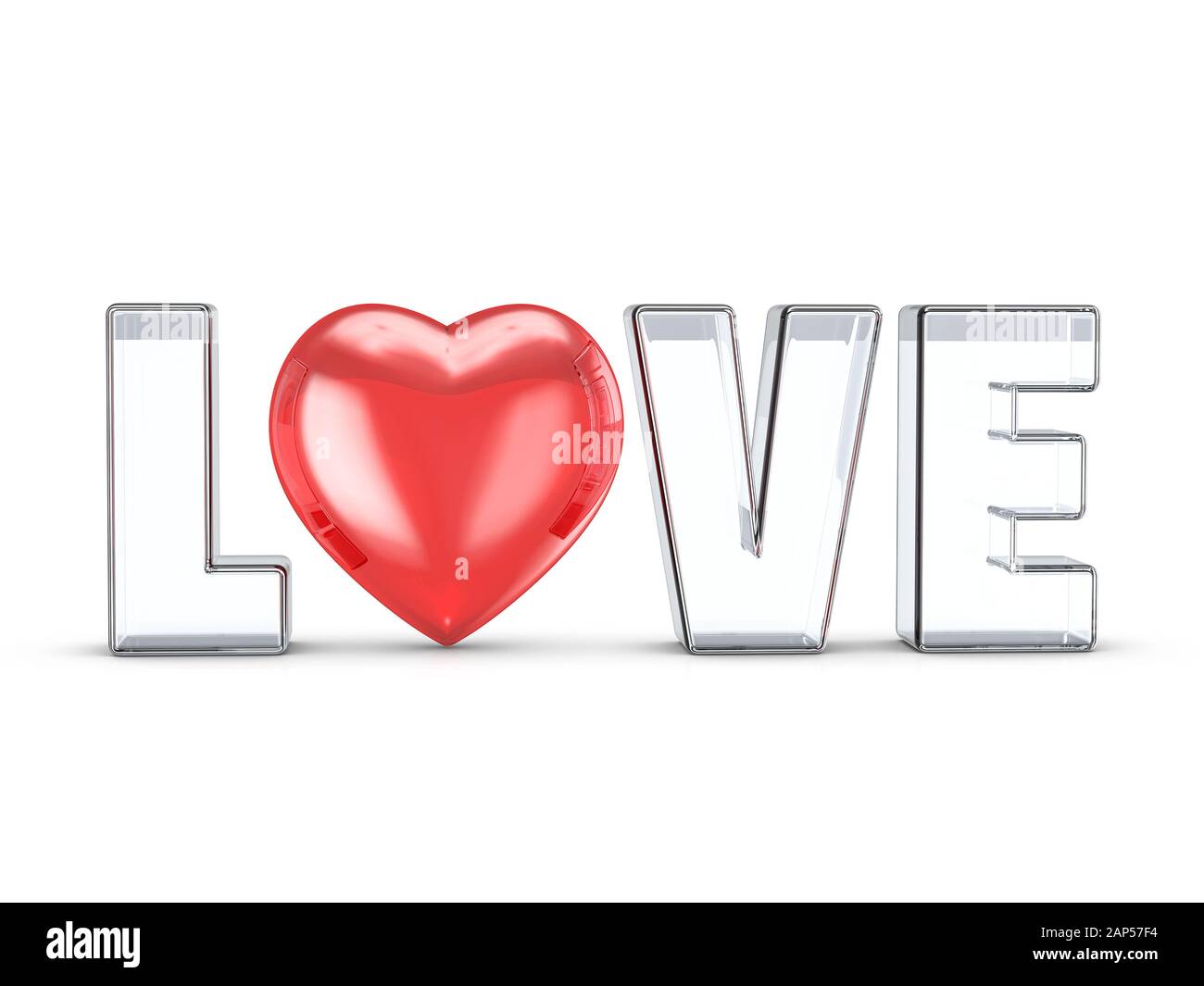 Glass love text on a white background. 3d illustration Stock Photo - Alamy