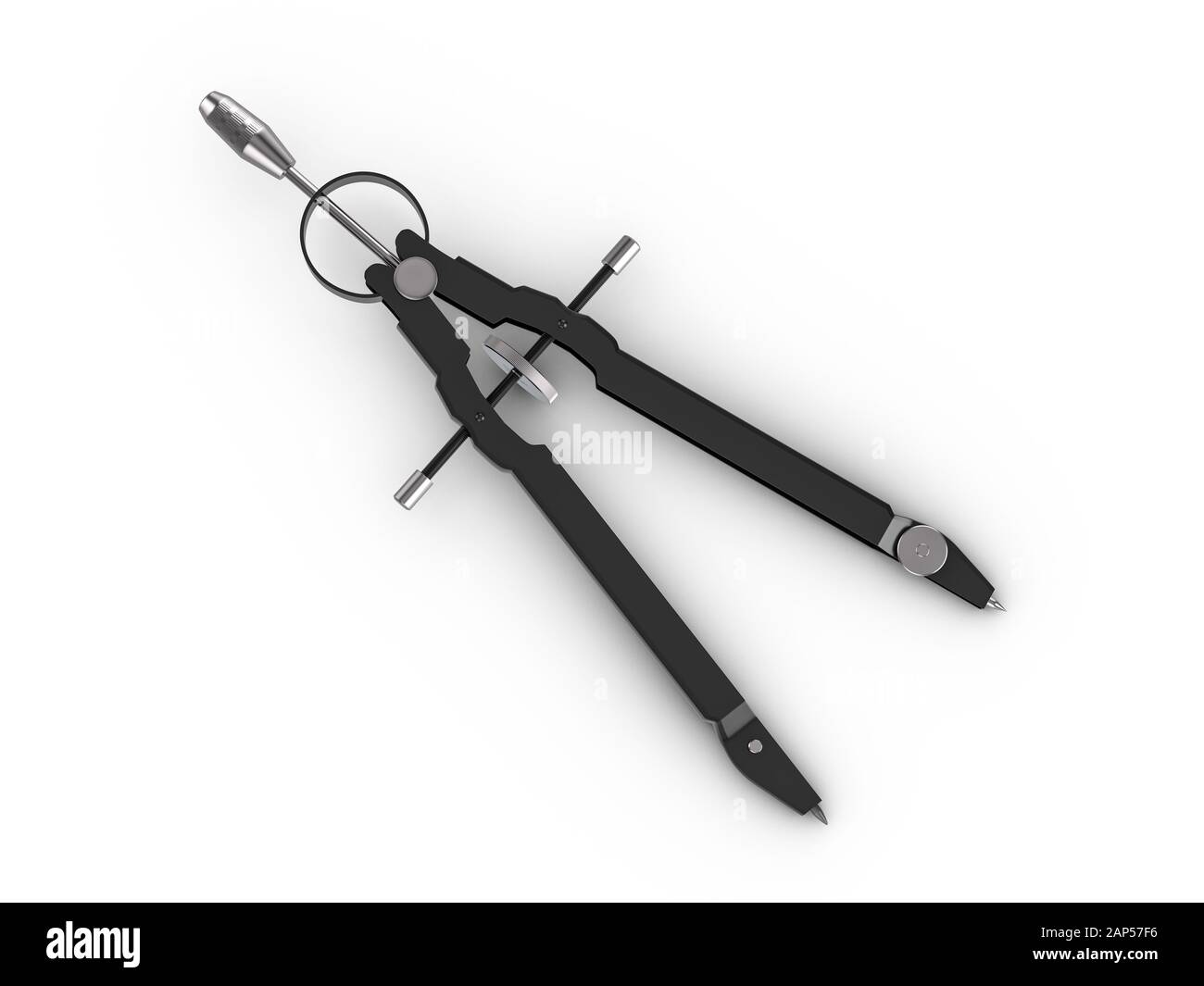 Drawing compass on a white background. 3d illustration Stock Photo - Alamy