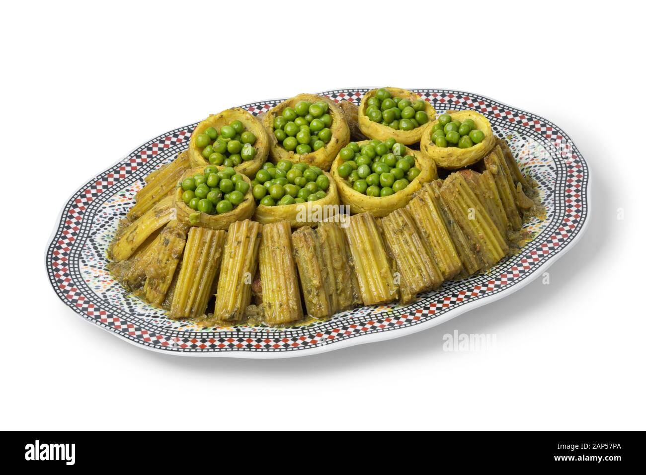 Traditional Moroccan dish with Cardoon, stuffed artichoke hearts with ...