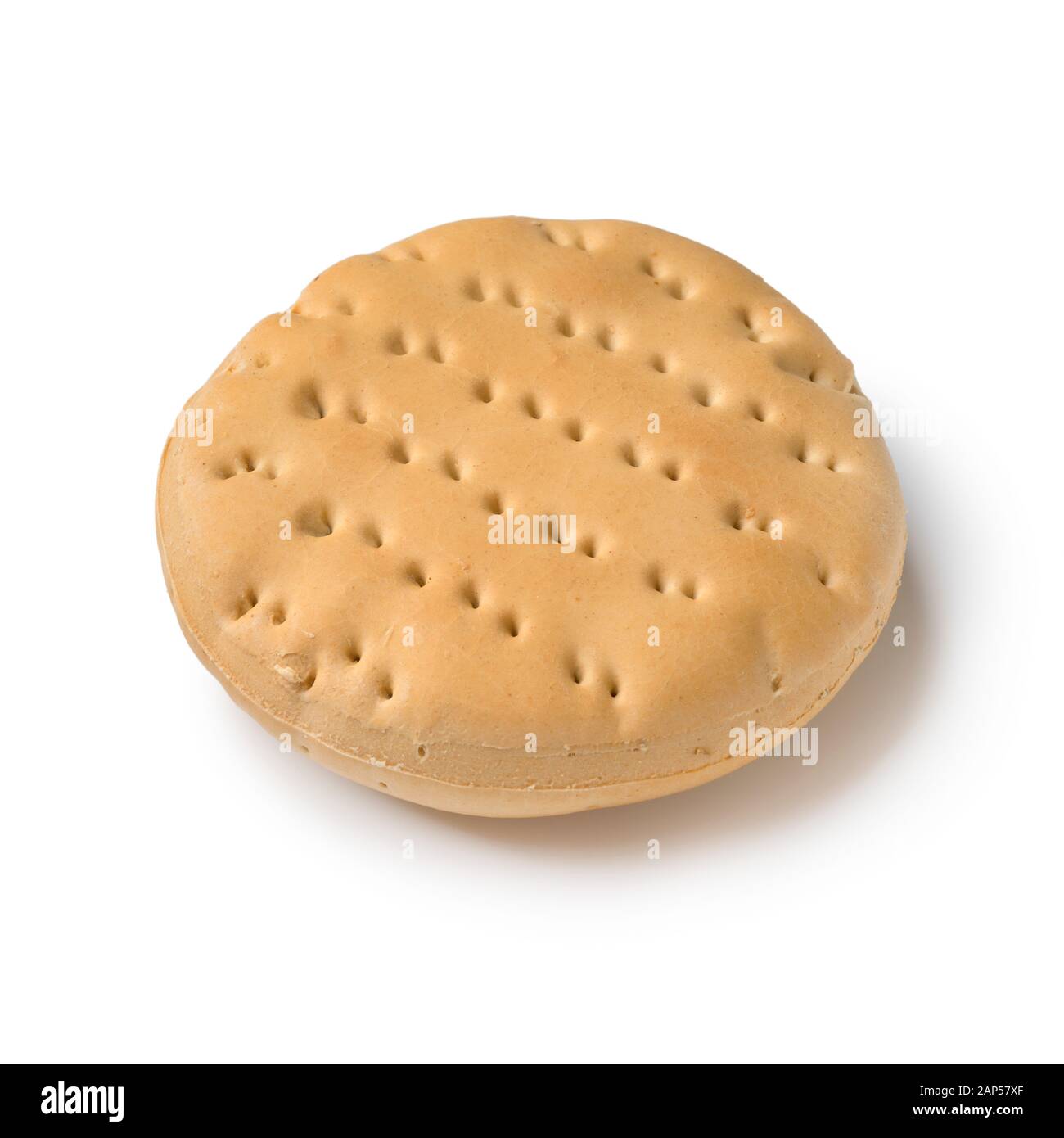 Single whole fresh hardtack for a snack isolated on white background ...