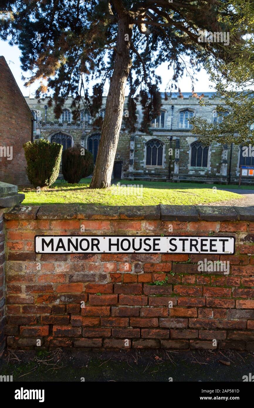 Traditional UK Street sign, Manor House Street name sign, Horncastle ...