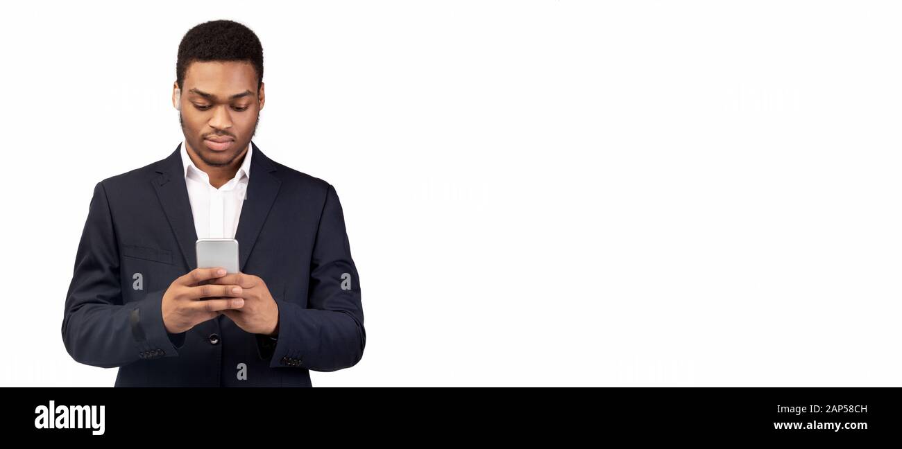 Handsome corporate man chatting Cut Out Stock Images & Pictures - Alamy