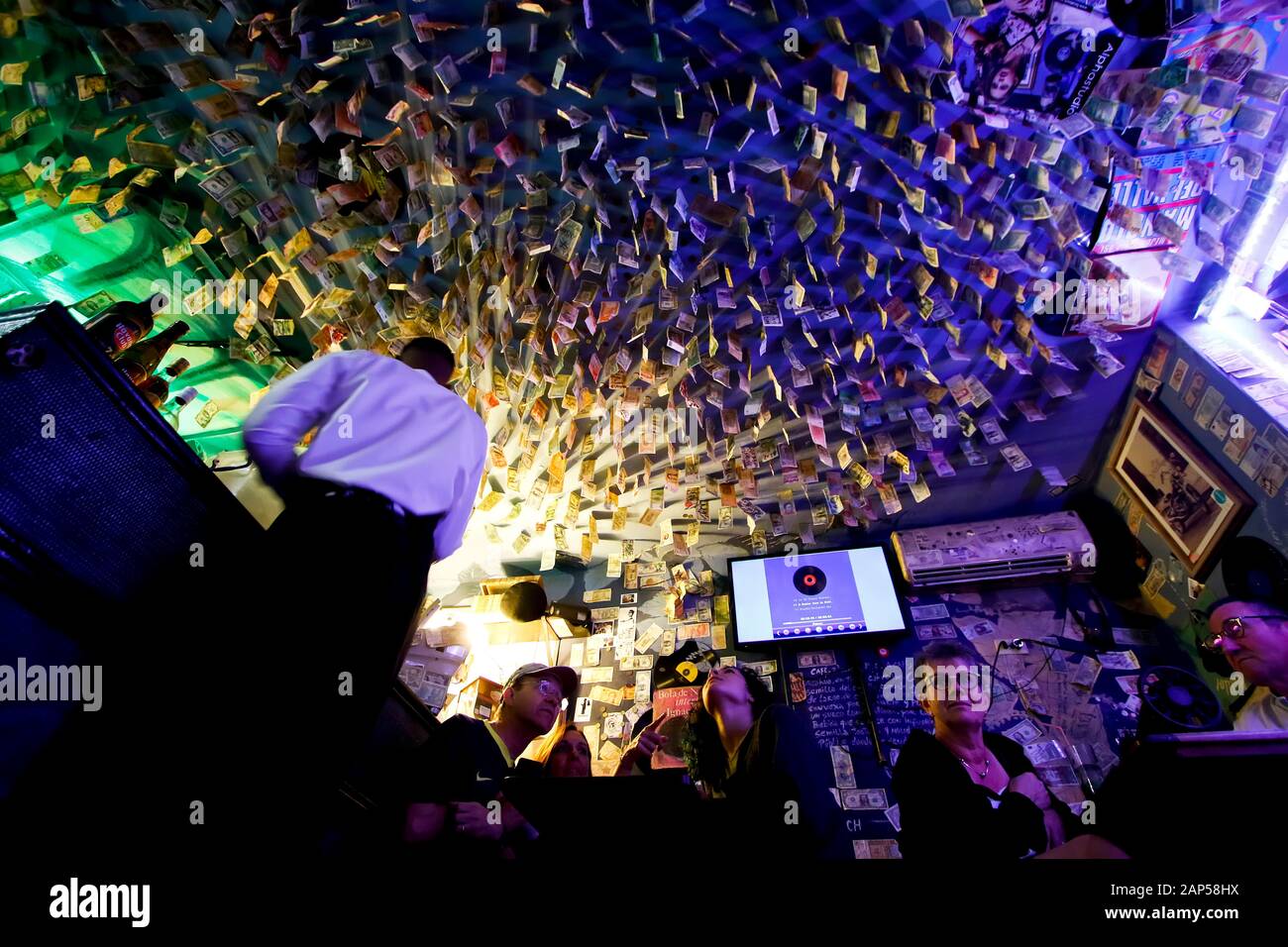 Ceiling notes in a bar at Trinidad.Cuba Stock Photo - Alamy