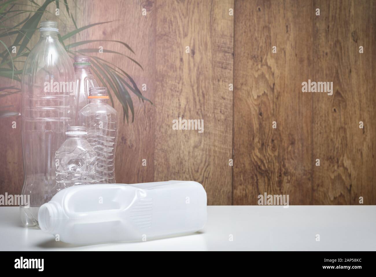 Plastic recycling, plastic bottles and containers from household waste ...