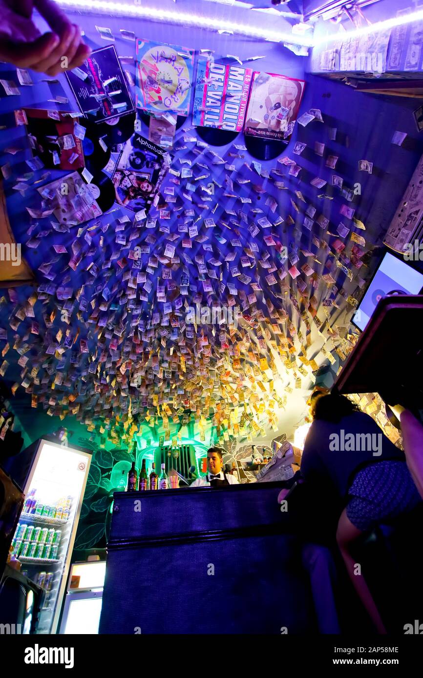 Ceiling notes in a bar at Trinidad.Cuba Stock Photo - Alamy