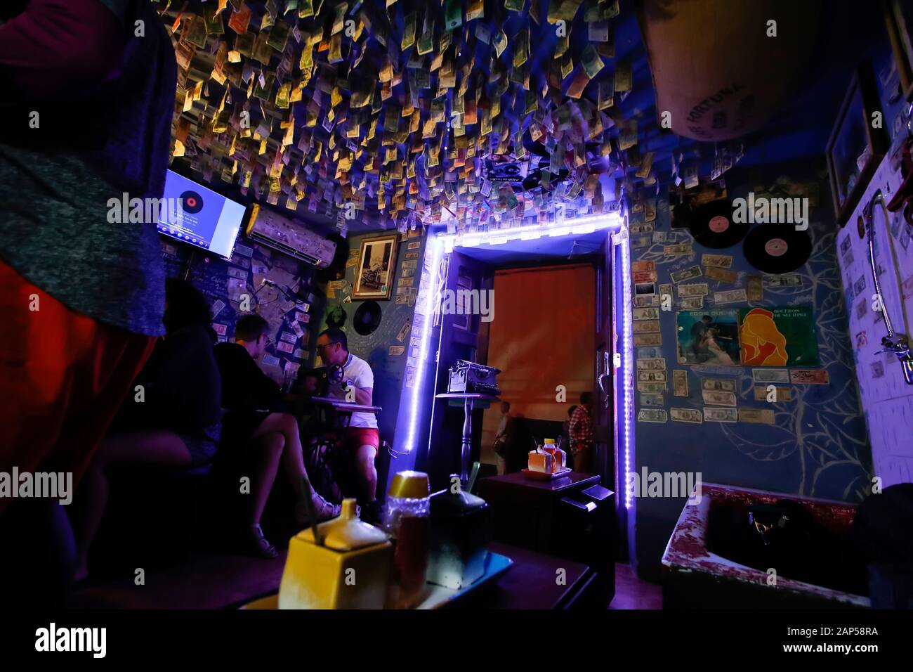 Ceiling notes in a bar at Trinidad.Cuba Stock Photo - Alamy
