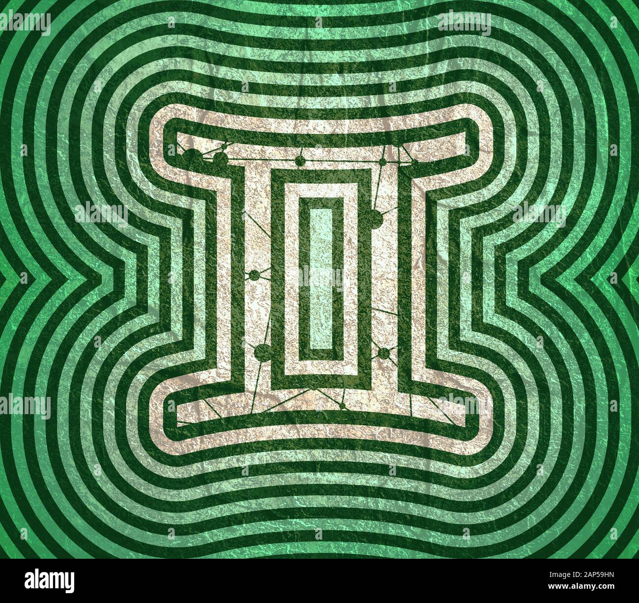 Zodiac symbol textured by connected lines with dots pattern. Sign of ...