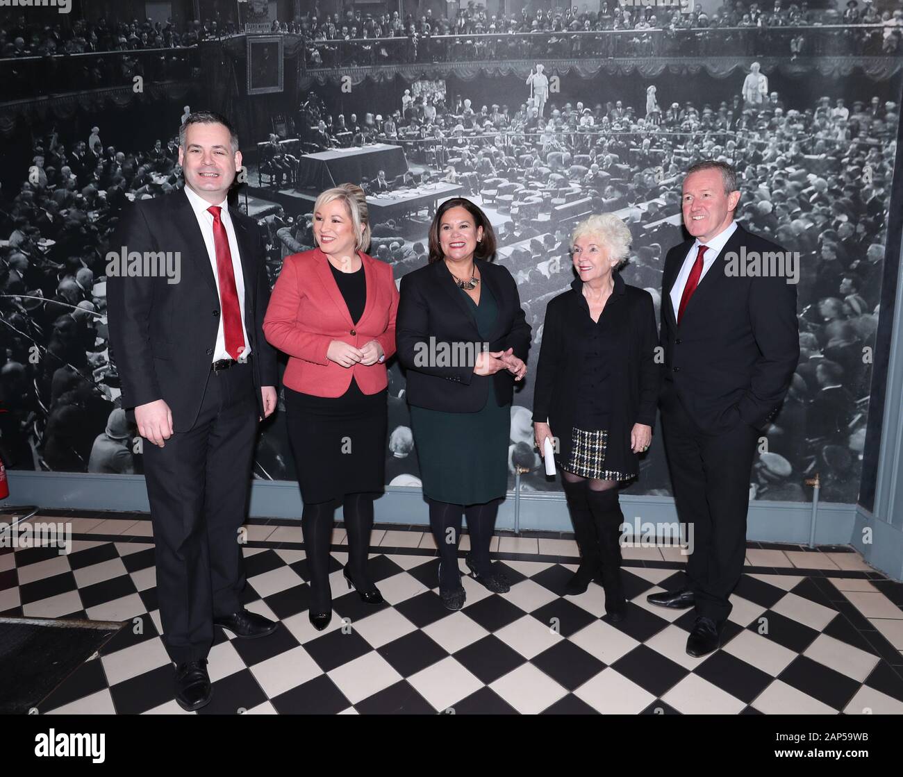 L-R Sinn Fein's Pearse Doherty, Michelle O'Neill, Mary Lou McDonald ...