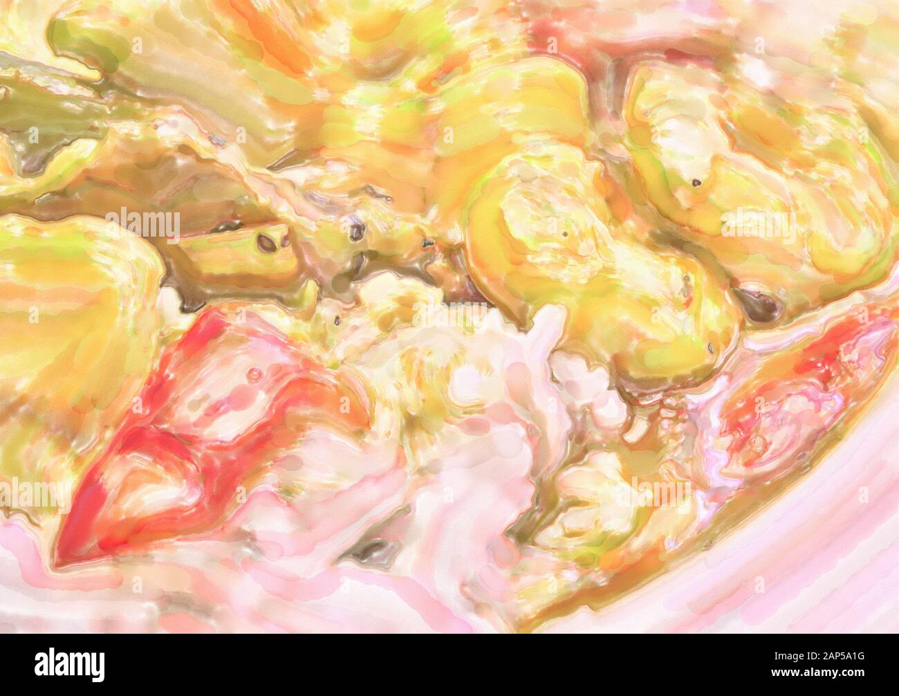 watercolor illustration: Curry rice in Japanese style with vegetables ...