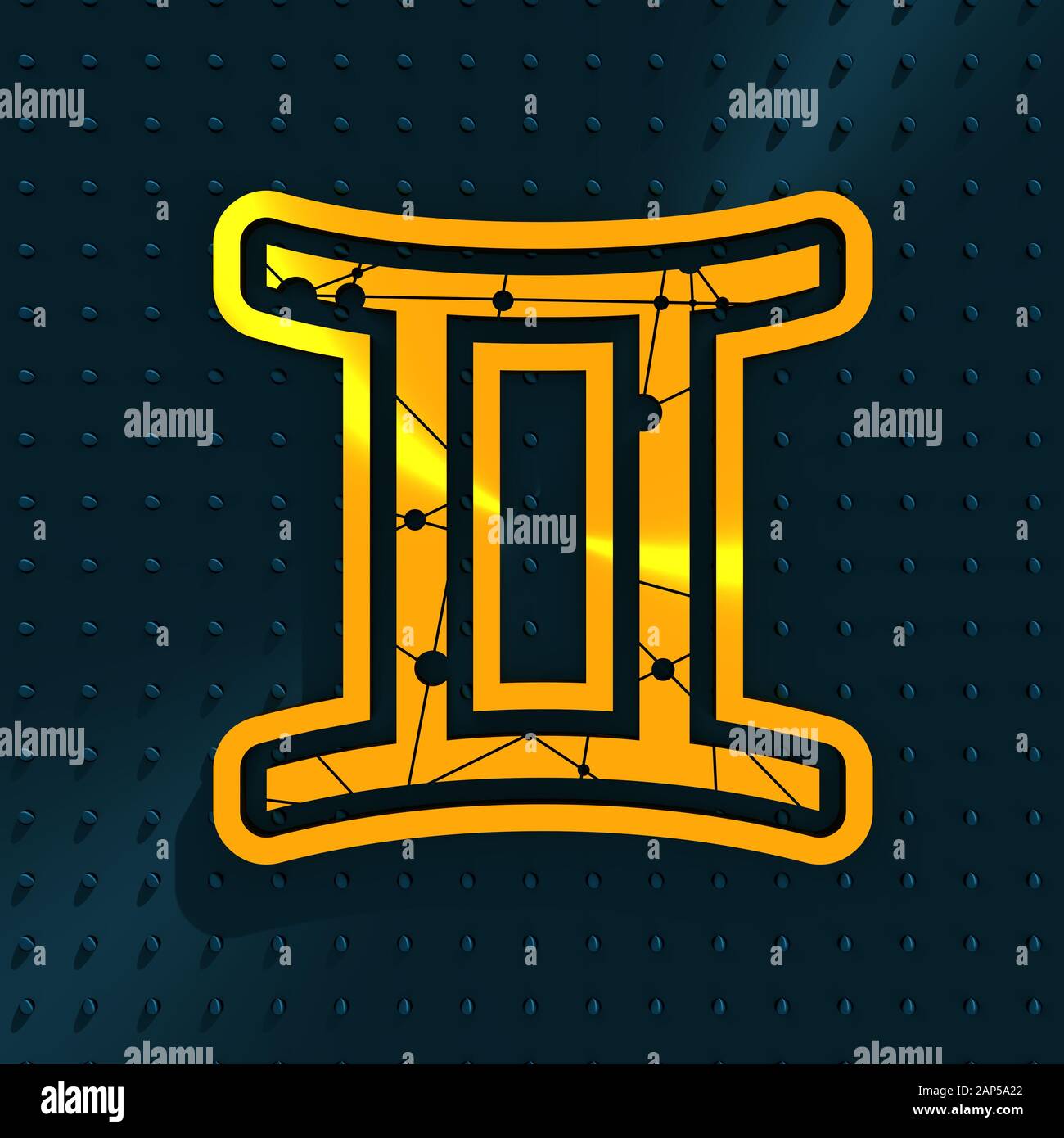 Zodiac symbol textured by connected lines with dots pattern. Sign of ...