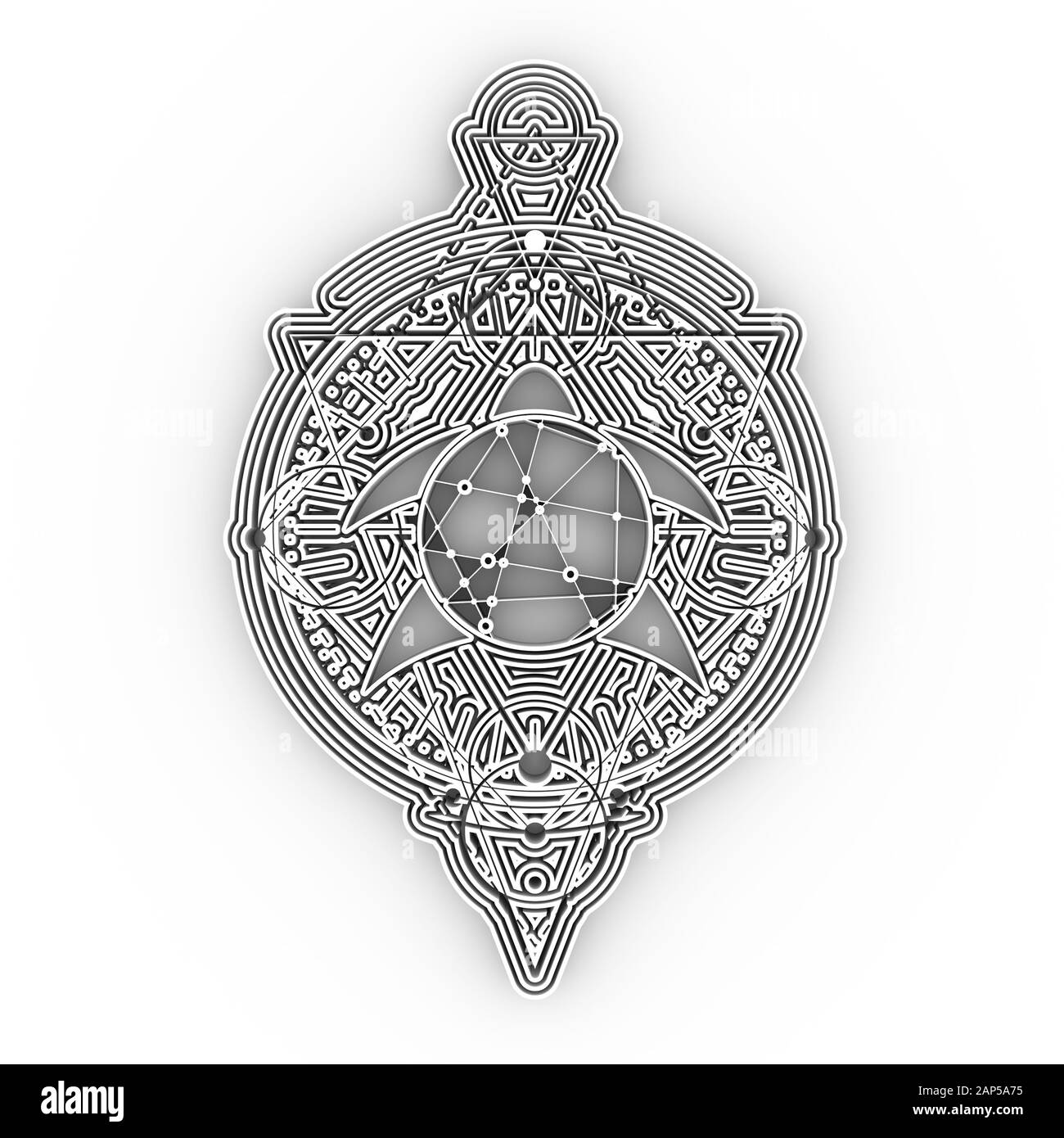 Mystical geometry symbol. Linear alchemy, occult, philosophical sign ...