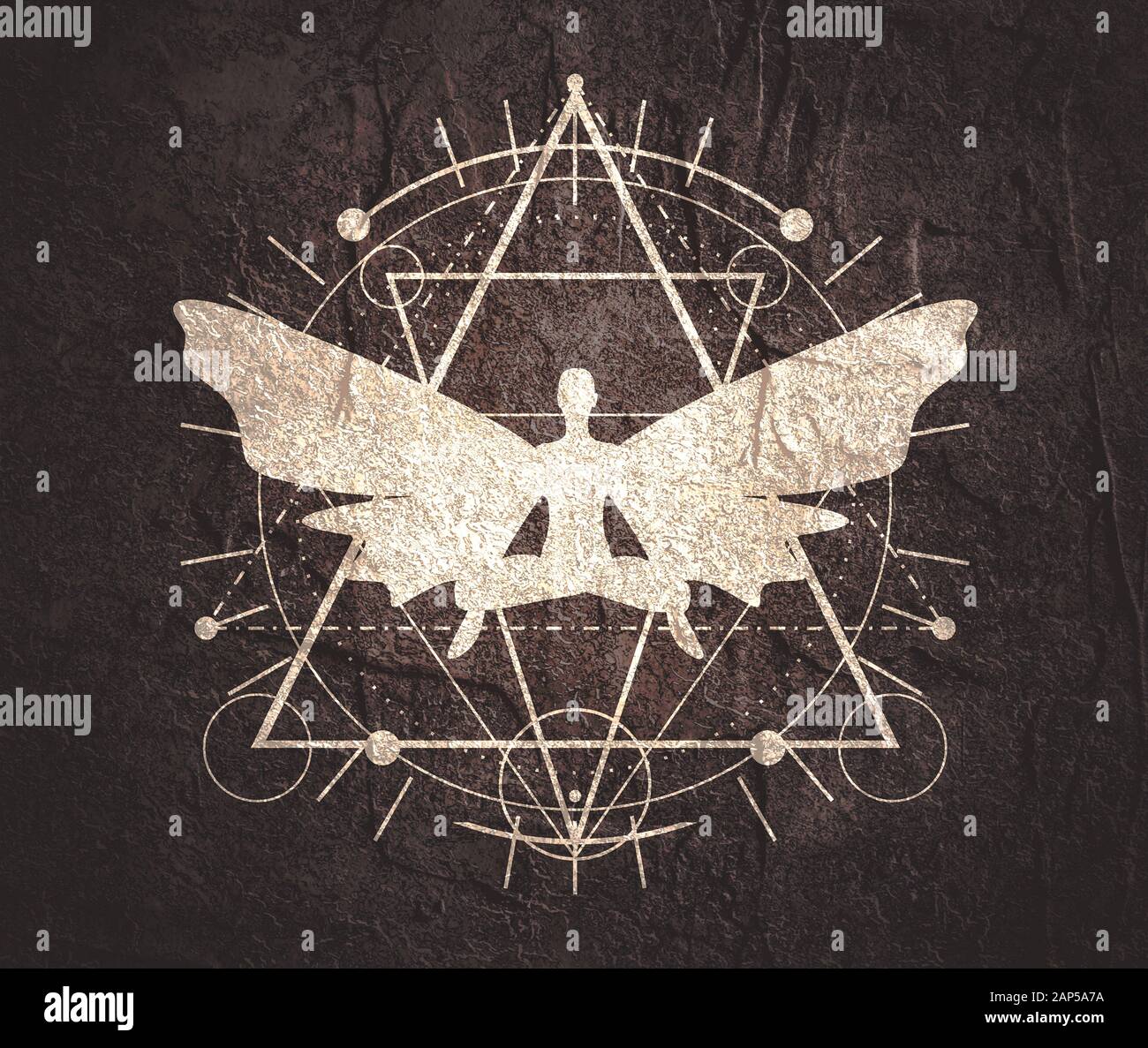 Mystery, witchcraft, occult and alchemy tattoo sign. Mystical vintage ...