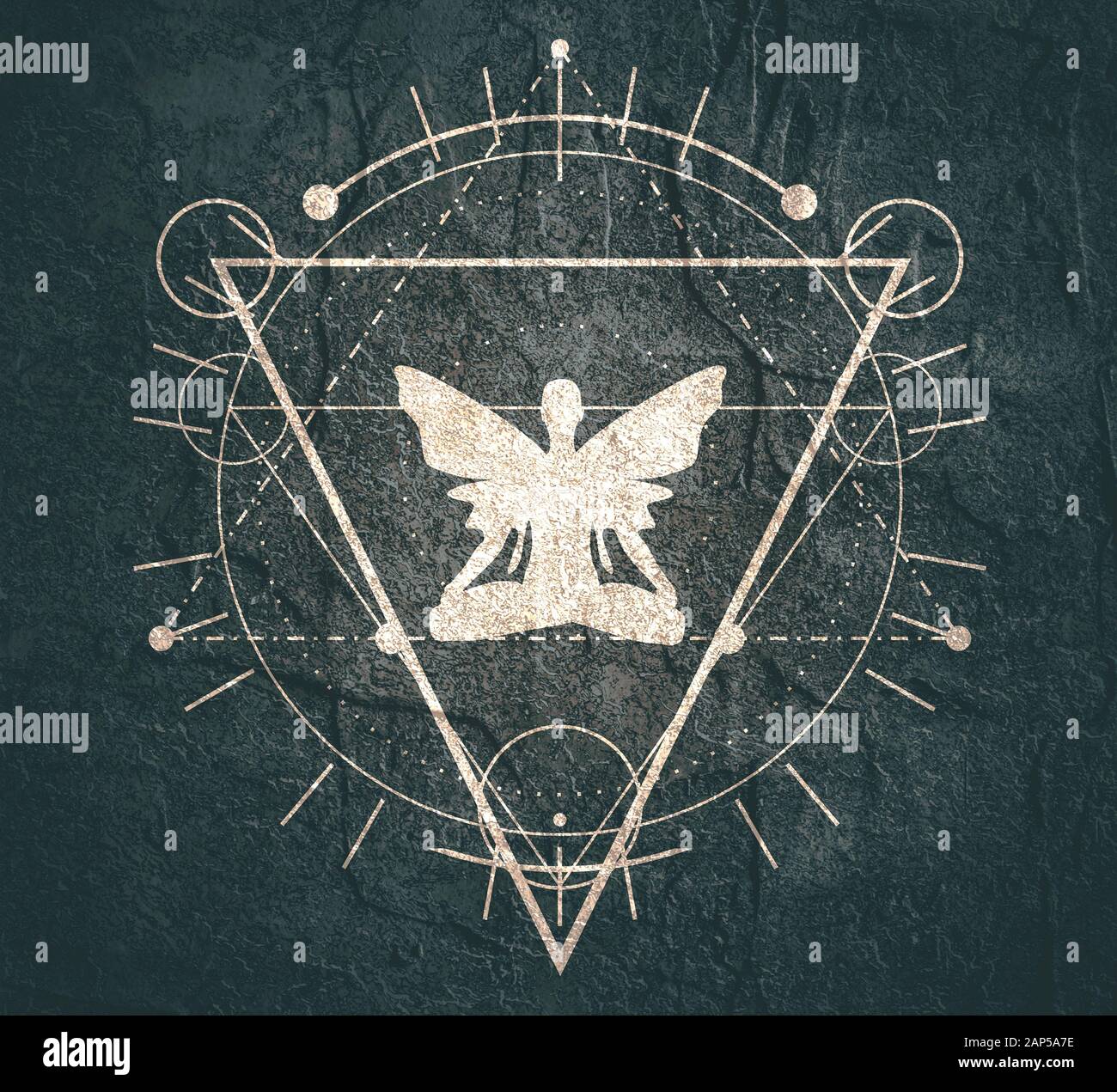 Mystery, witchcraft, occult and alchemy tattoo sign. Mystical vintage ...